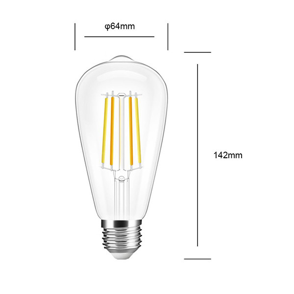Gledopto Smart lamp E27 | Edison ST64 | Helder | 2200-6500K | Zigbee | 7W Gledopto 123led.nl